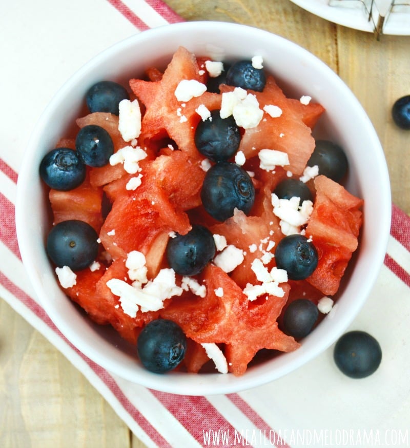 Watermelon, Feta and Blueberry Salad - Meatloaf and Melodrama Watermelon, Feta and Blueberry Salad - Meatloaf and Melodrama