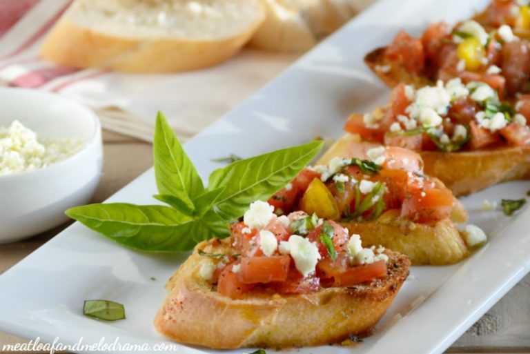 Easy Bruschetta with Tomato and Basil - Meatloaf and Melodrama