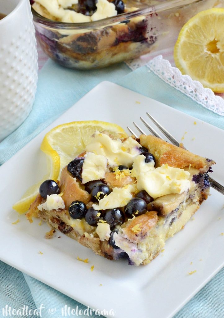 Lemon Blueberry Bagel Breakfast Casserole - Meatloaf and Melodrama
