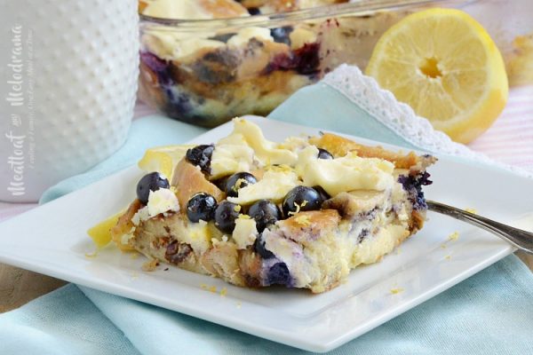 Lemon Blueberry Bagel Breakfast Casserole - Meatloaf and Melodrama