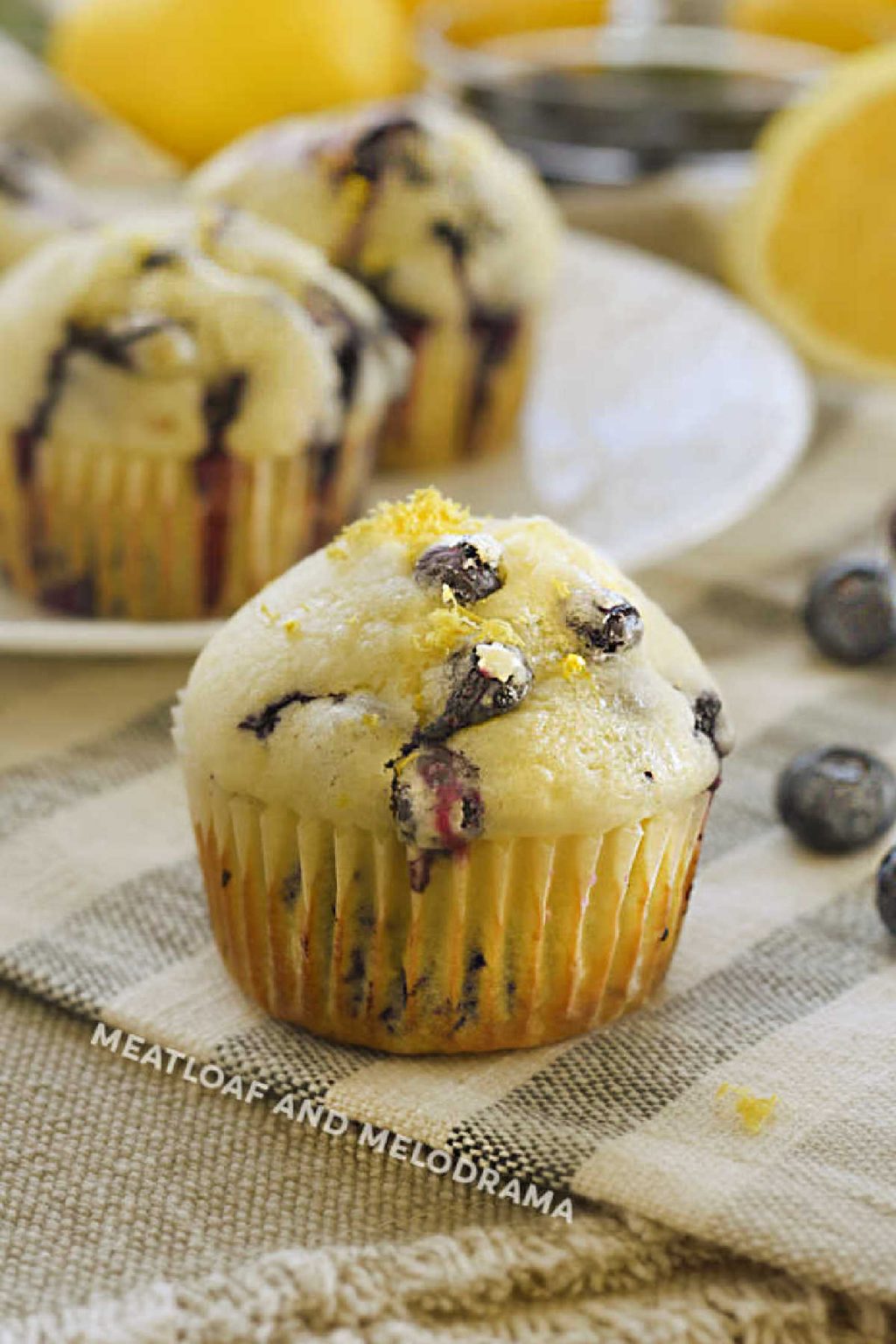 Blueberry Muffins with Lemon Glaze - Meatloaf and Melodrama