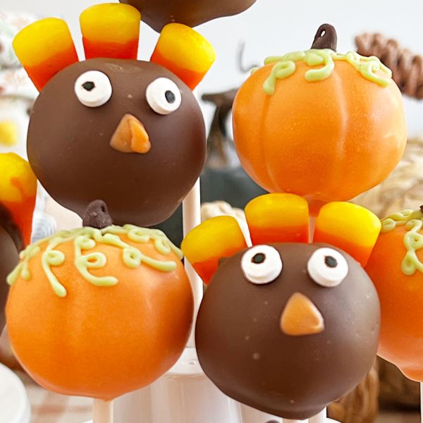 Thanksgiving Cake Pops (Turkey and Pumpkin) - Meatloaf and Melodrama