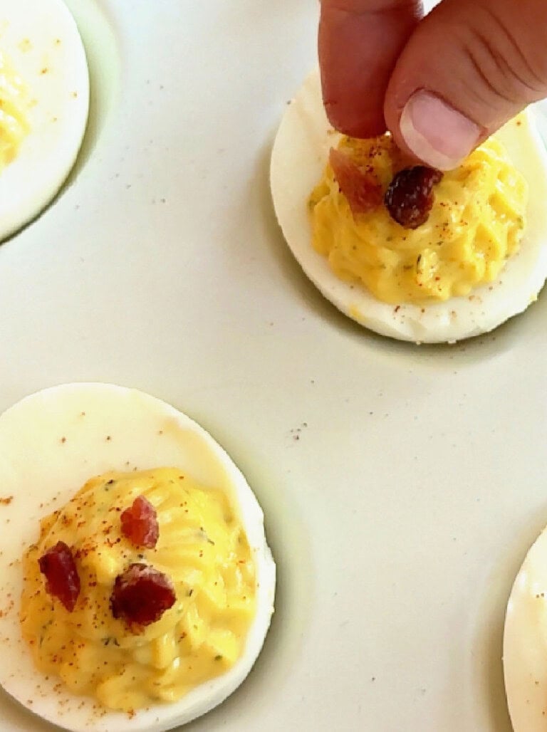Bacon Ranch Deviled Eggs - Meatloaf and Melodrama