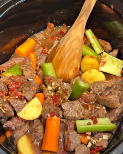 Slow Cooker Beef Stew with Onion Soup Mix - Meatloaf and Melodrama