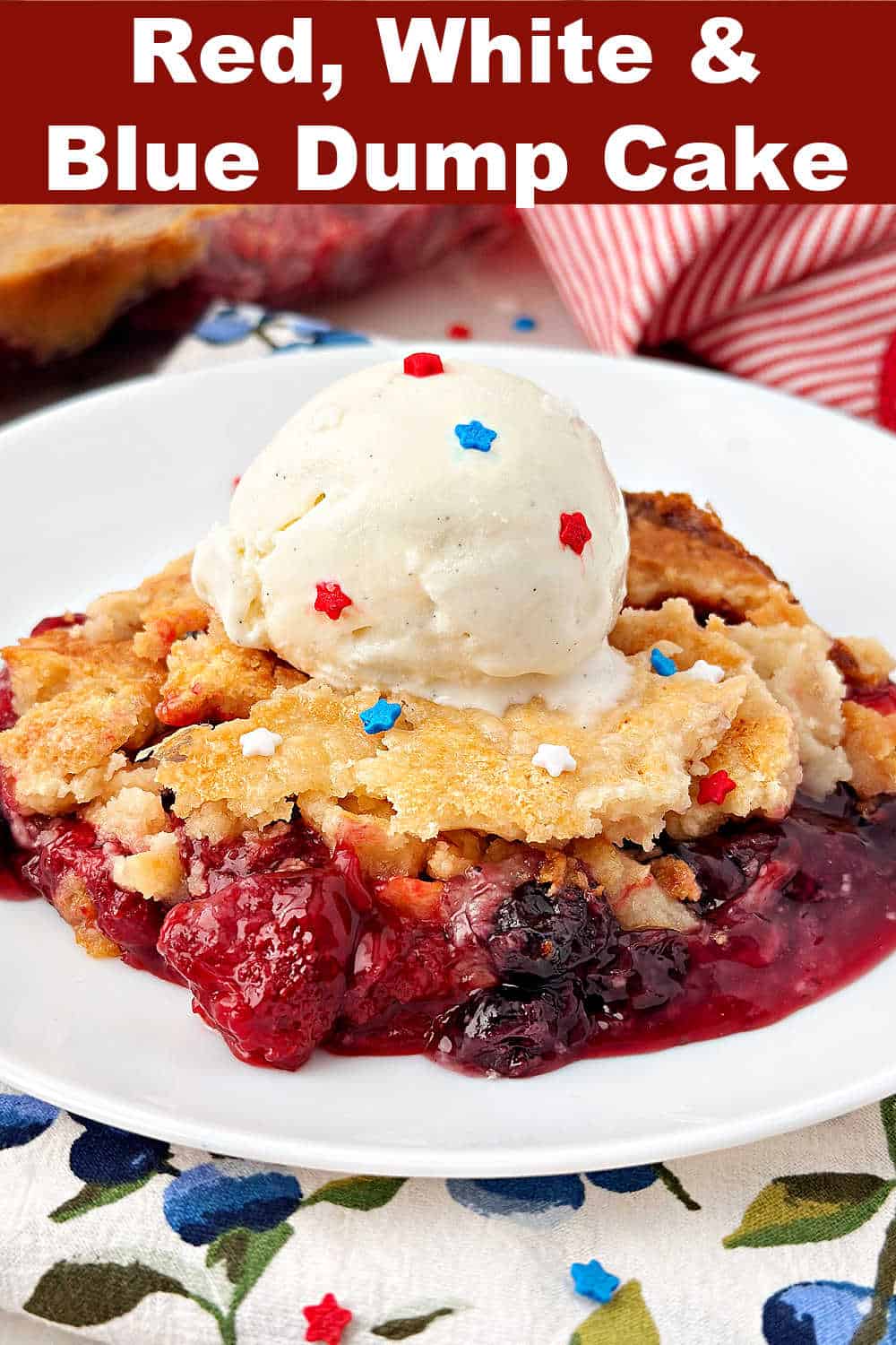 Easy Red White and Blue Dump Cake - Meatloaf and Melodrama